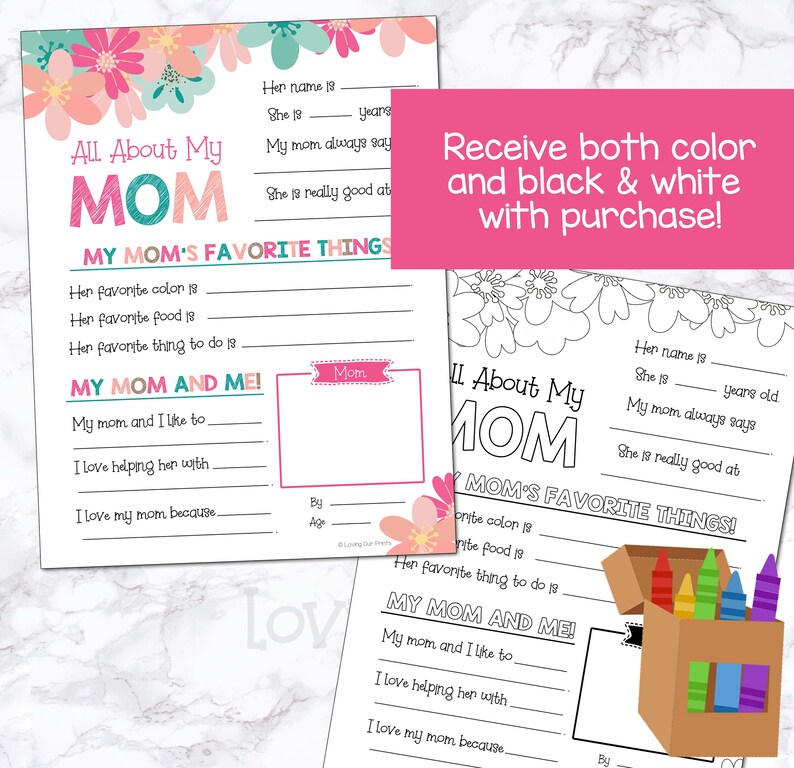 All About Mom Mothers Day Gift All About My Mom Printable - Etsy