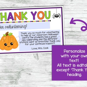 Editable Halloween Thank You Cards, Halloween Thank You Notes ...