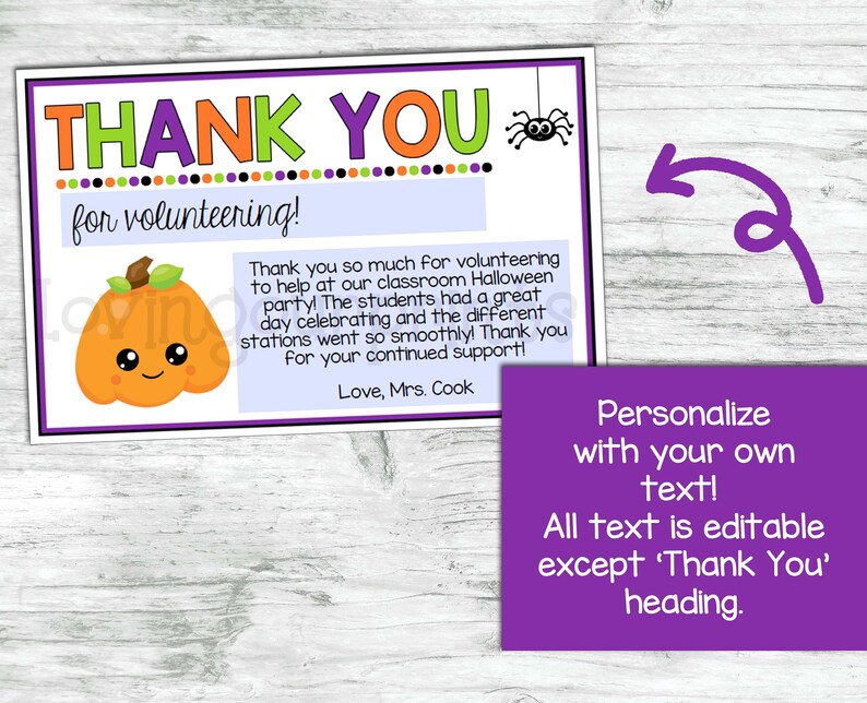 Editable Halloween Thank You Cards, Halloween Thank You Notes ...