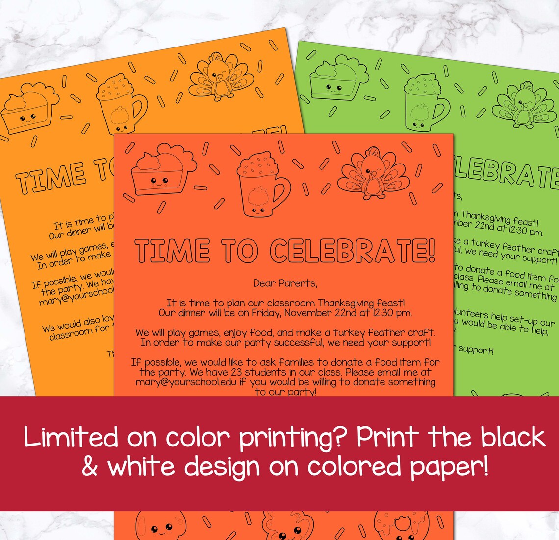 Thanksgiving Class Party, Editable Thanksgiving Class Party Flyer ...