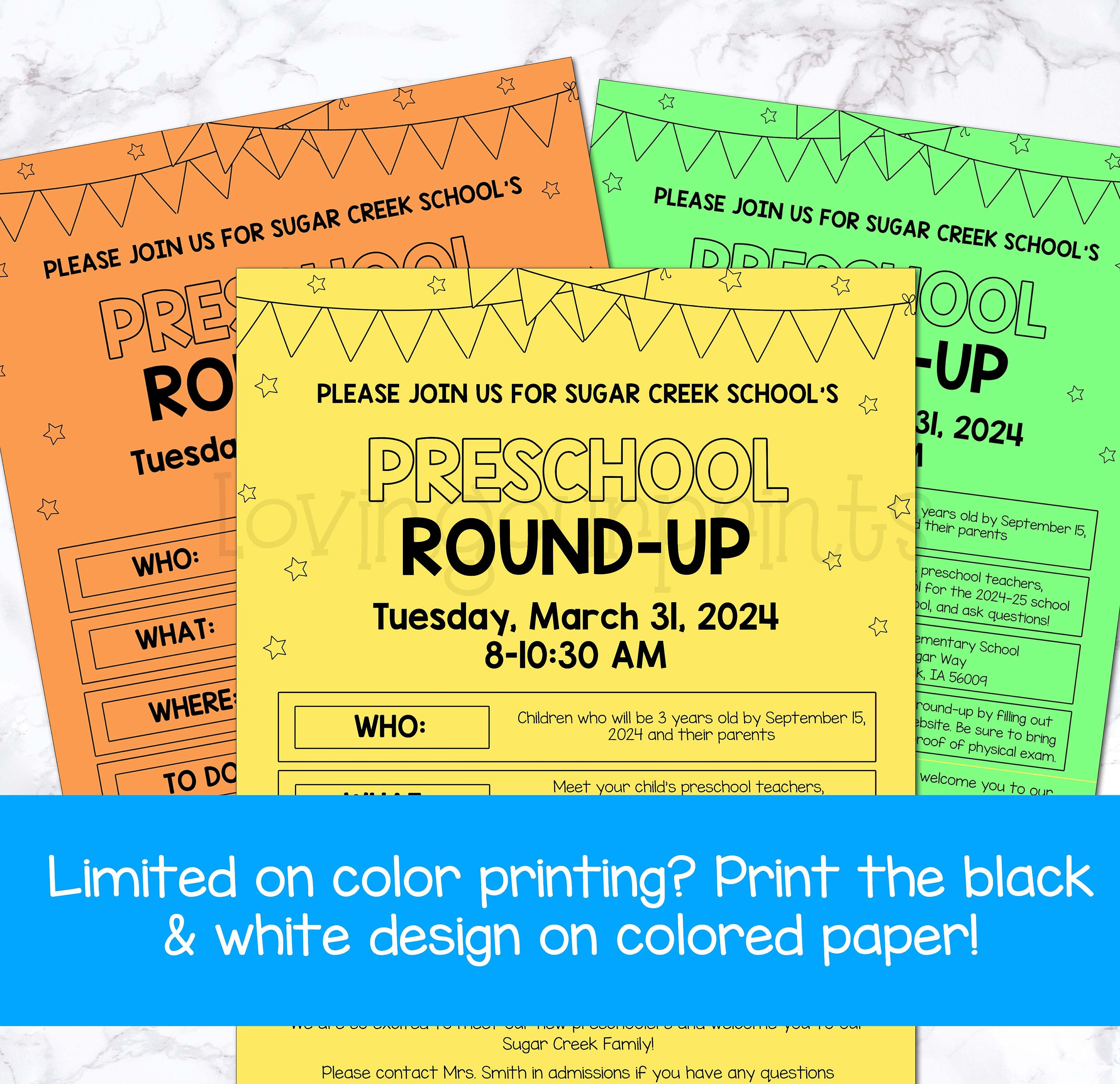 Editable Preschool Round up Flyer, Preschool Enrollment, Preschool ...