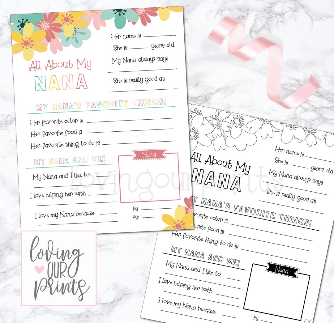 Nana Gifts for Mothers Day, Nana Mothers Day Gift, All About My Nana ...