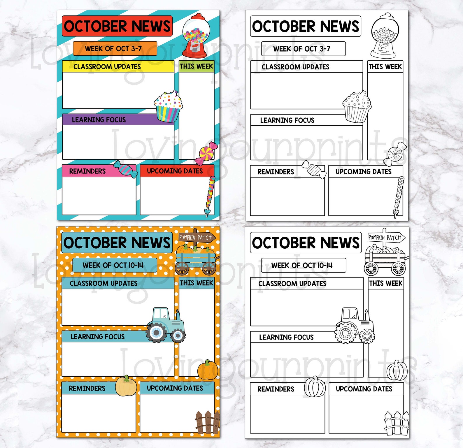 October Editable Newsletter Template, Classroom Newsletter Template ...