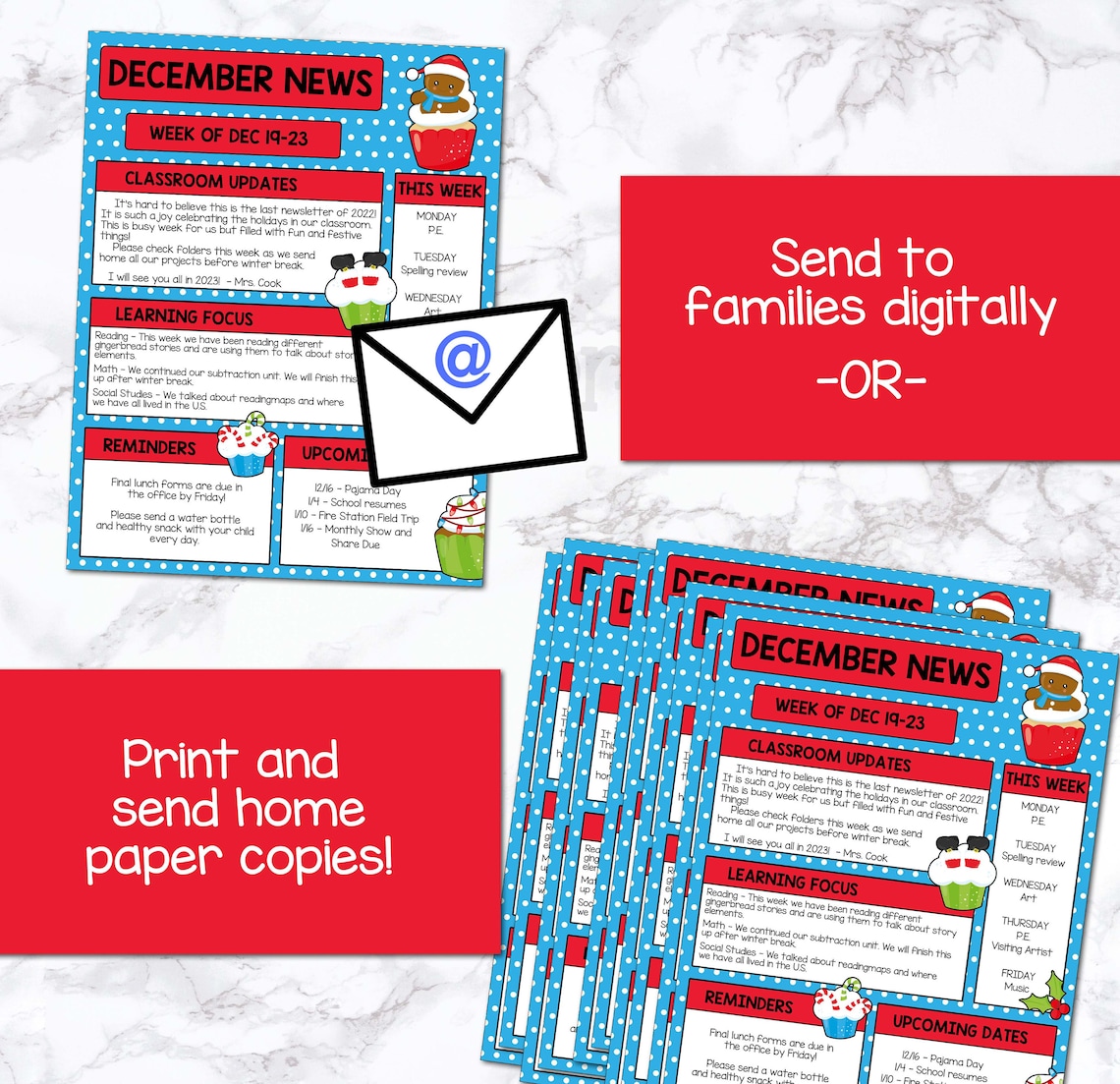Editable December Newsletter Template December Newsletter - Etsy
