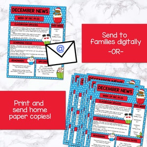 Editable December Newsletter Template, December Newsletter, Christmas ...