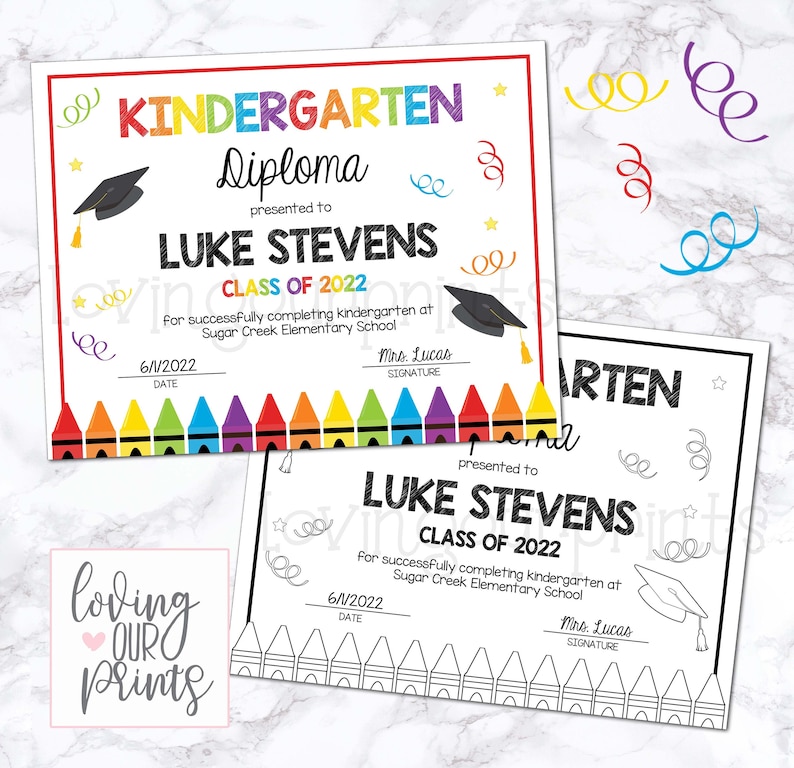 Editable Kindergarten Certificate Editable Kindergarten - Etsy