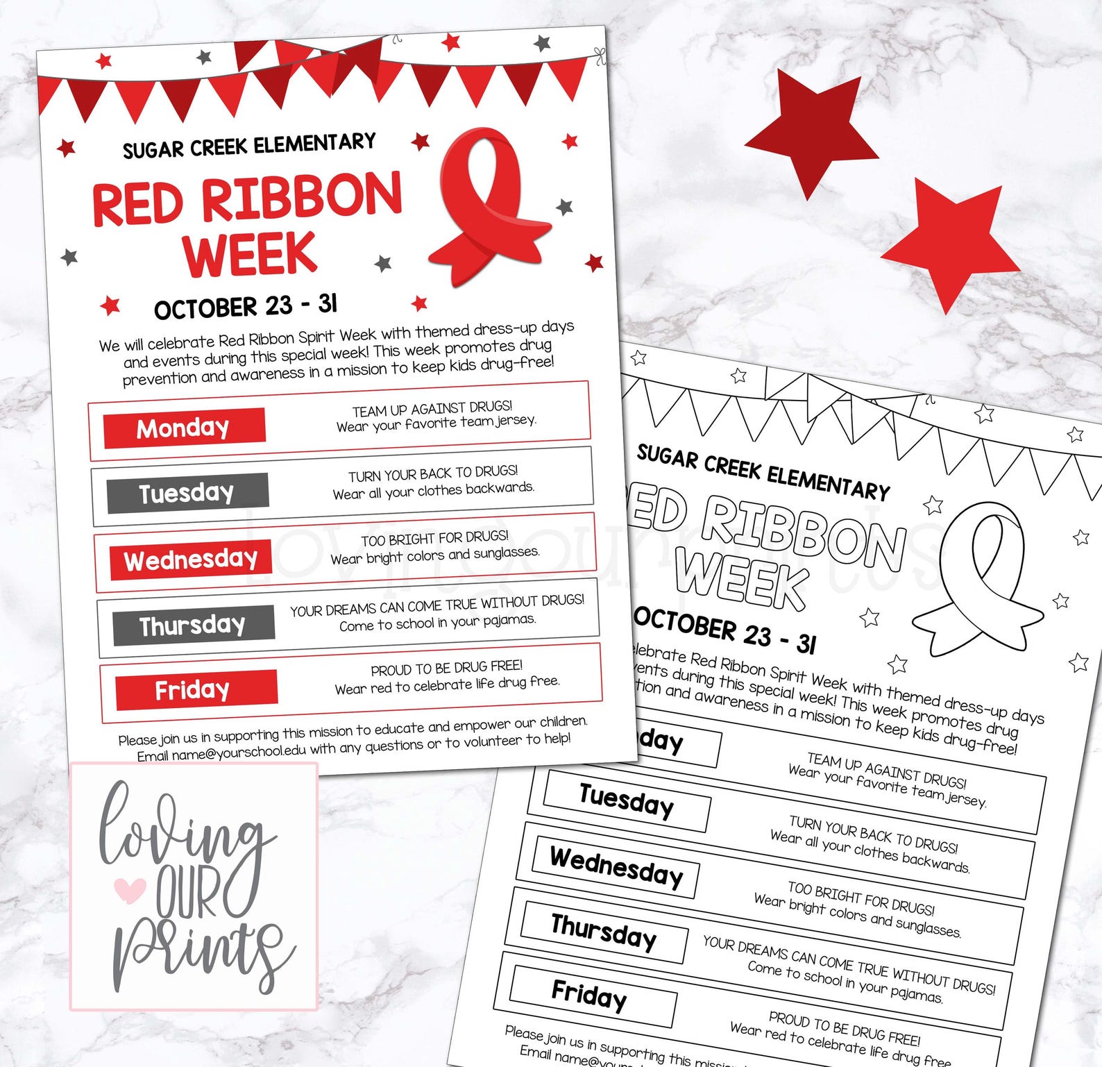 Red Ribbon Week, Editable Red Ribbon Week Flyer, Red Ribbon Week ...