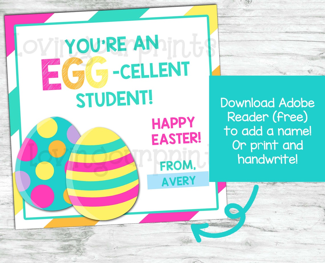 Eggcellent Easter, Editable Easter Tags, Egg-cellent, Editable Easter ...