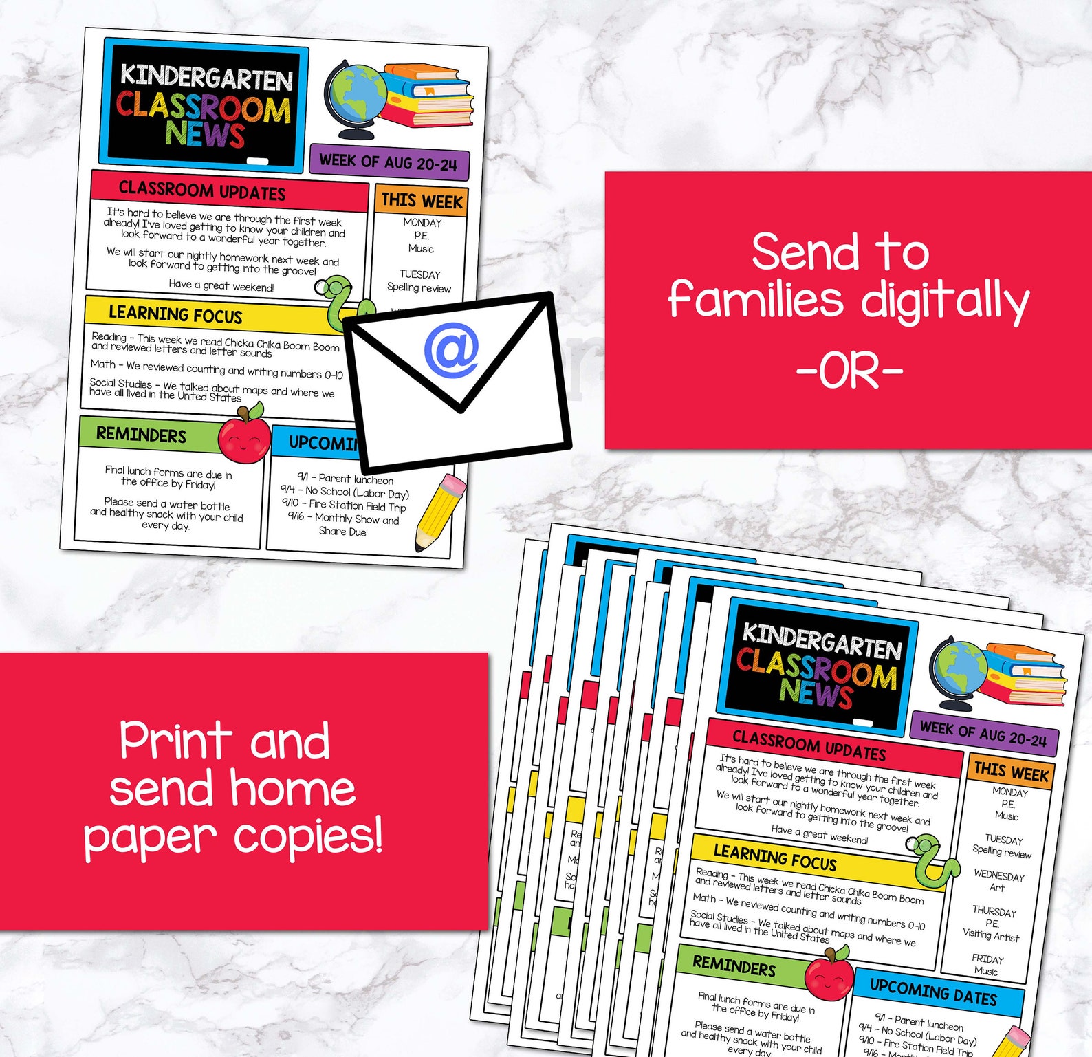 Teacher Newsletter Template, Editable Teacher Newsletter, Classroom ...