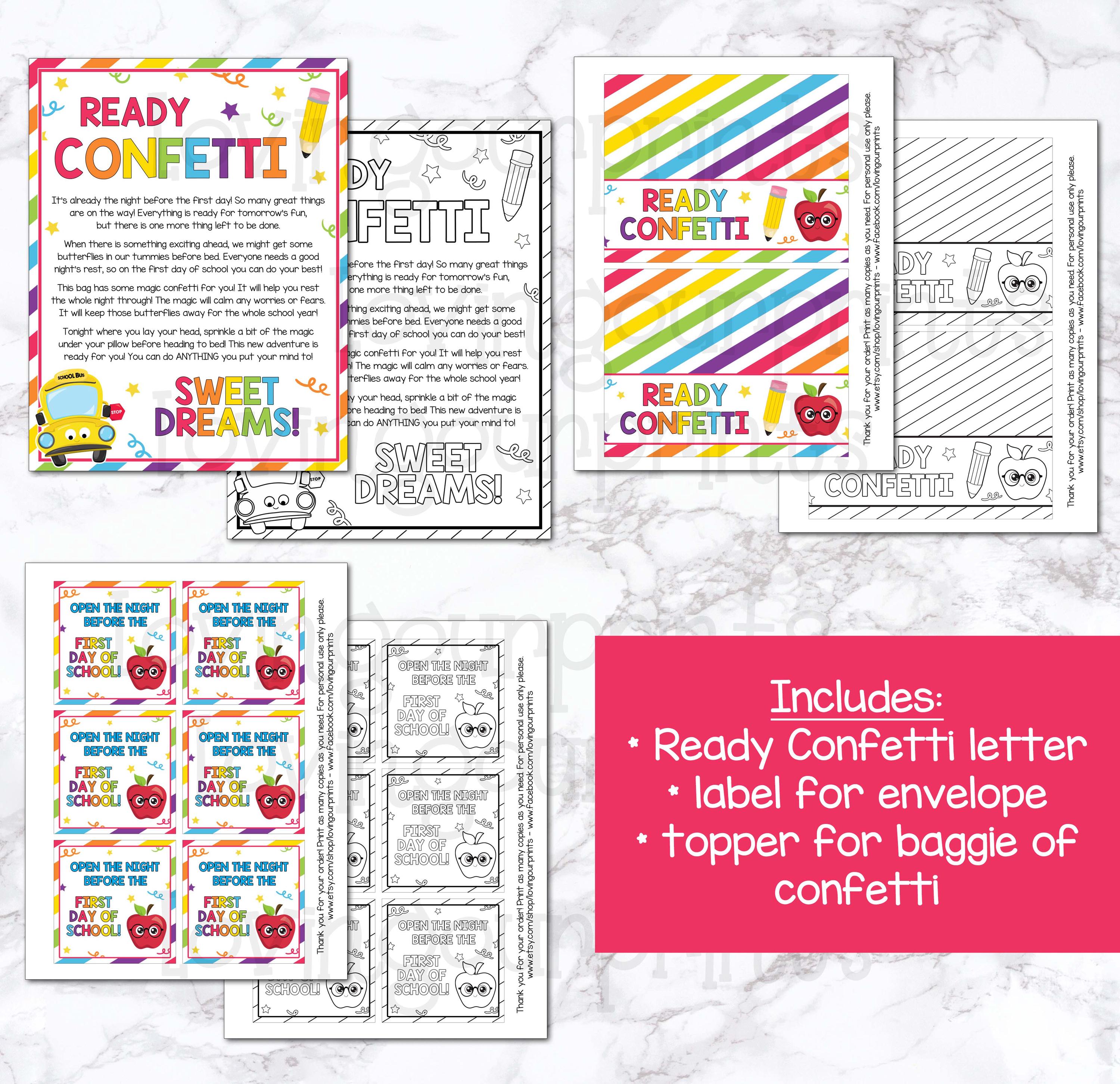 Ready Confetti, Ready Confetti Printable, Ready Confetti Tags Printable ...
