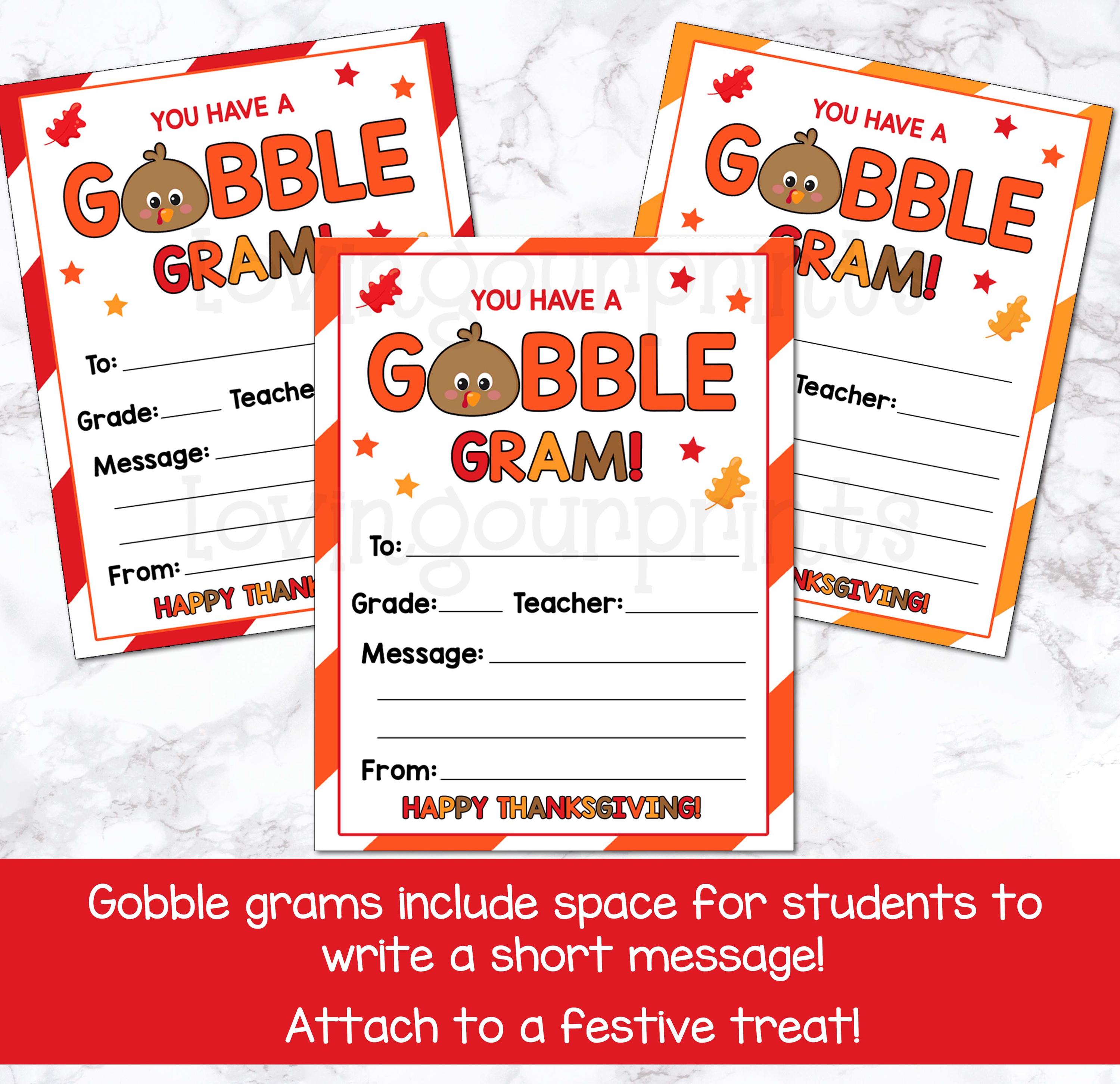 Gobble Grams, Gobble Gram Fundraiser, Thanksgiving Candy Grams, Gobble ...