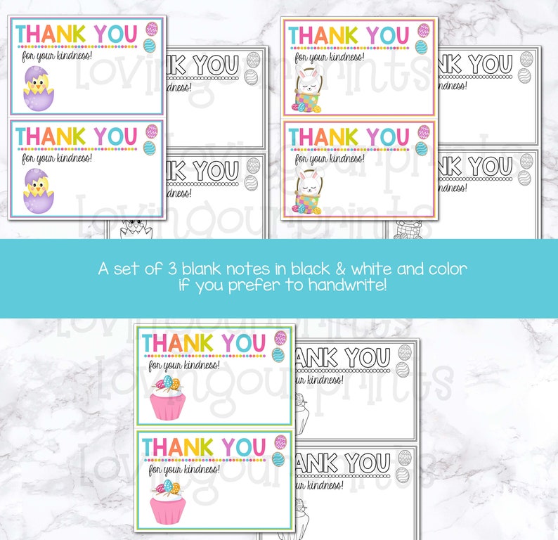 Easter Thank You Cards, Editable Easter Template, Easter Thank You ...