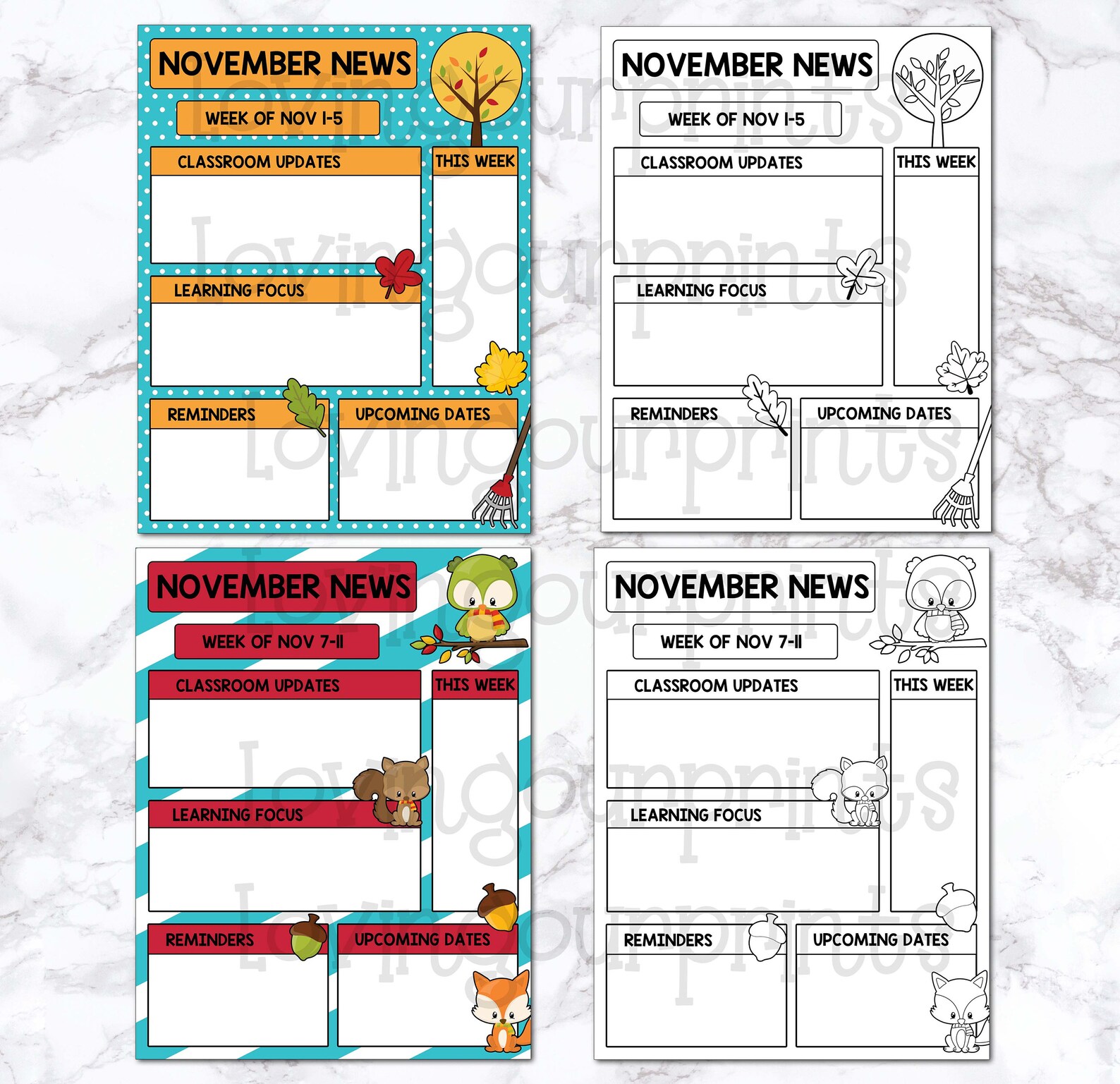 Editable November Newsletter Template Editable Teacher - Etsy