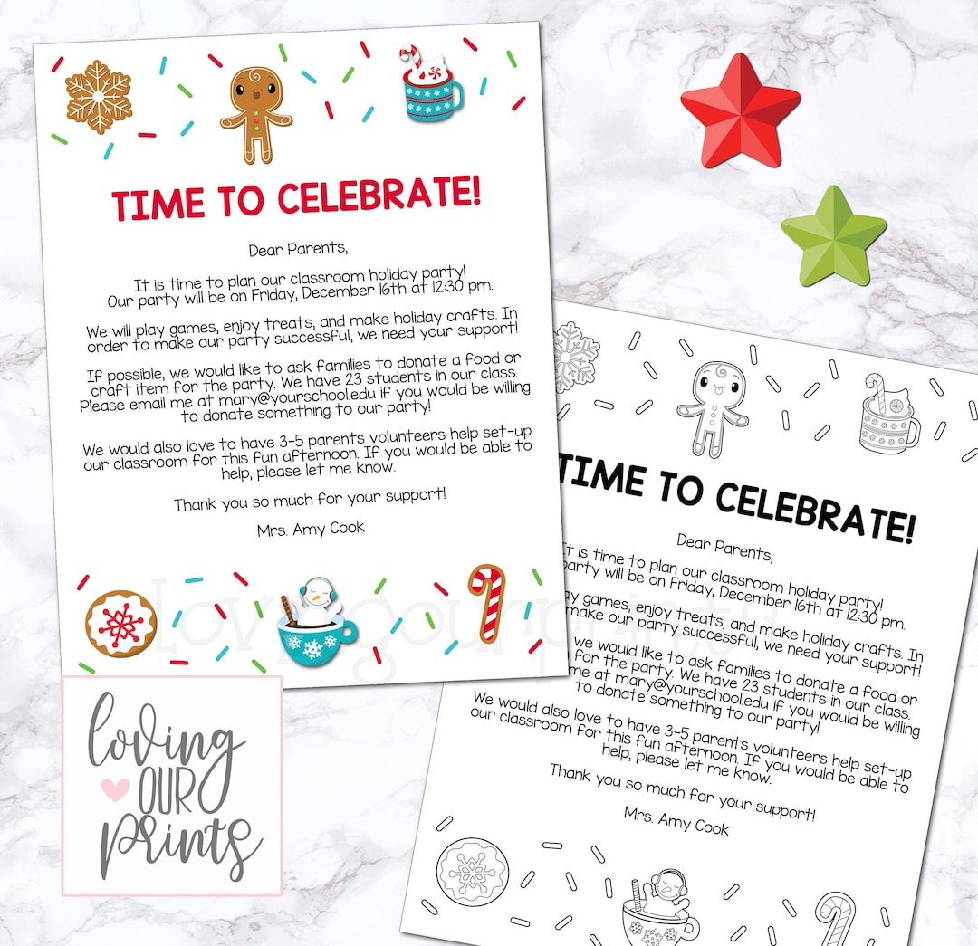 Christmas Class Flyer, Classroom Holiday Party, Editable Christmas ...