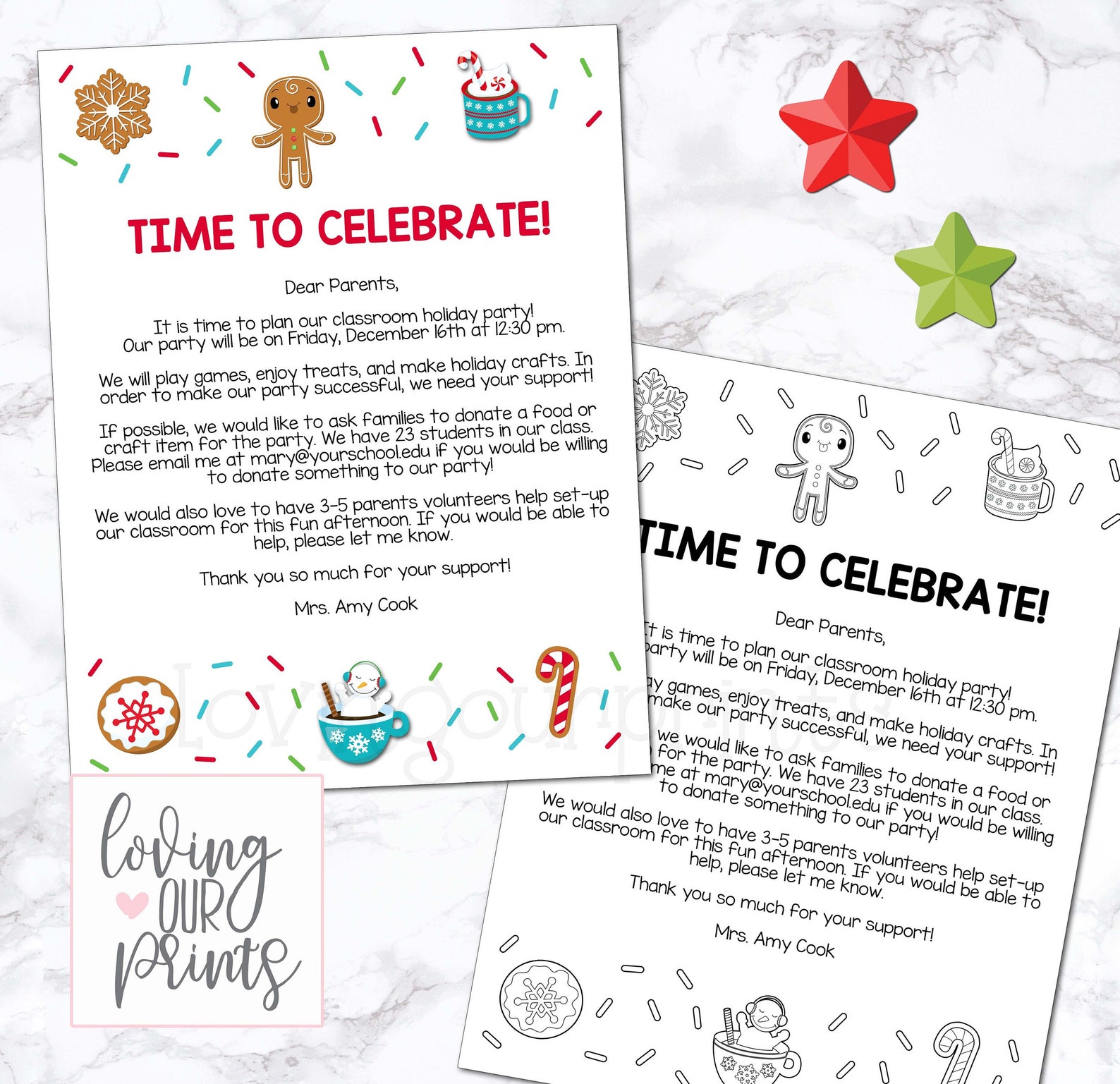 Christmas Class Flyer, Classroom Holiday Party, Editable Christmas ...