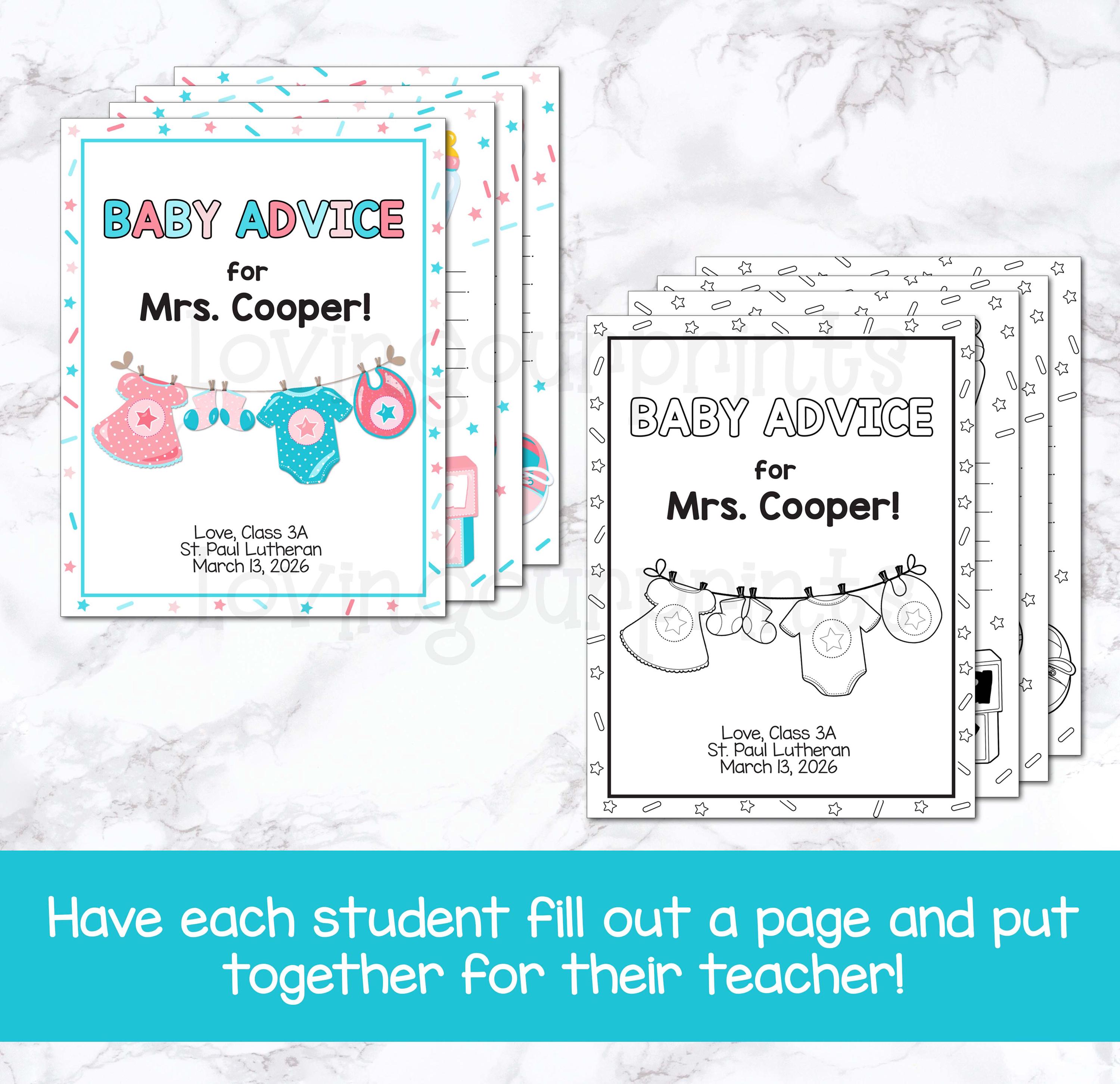 My Teacher is Having a Baby, Baby Advice Book From Students, Baby ...