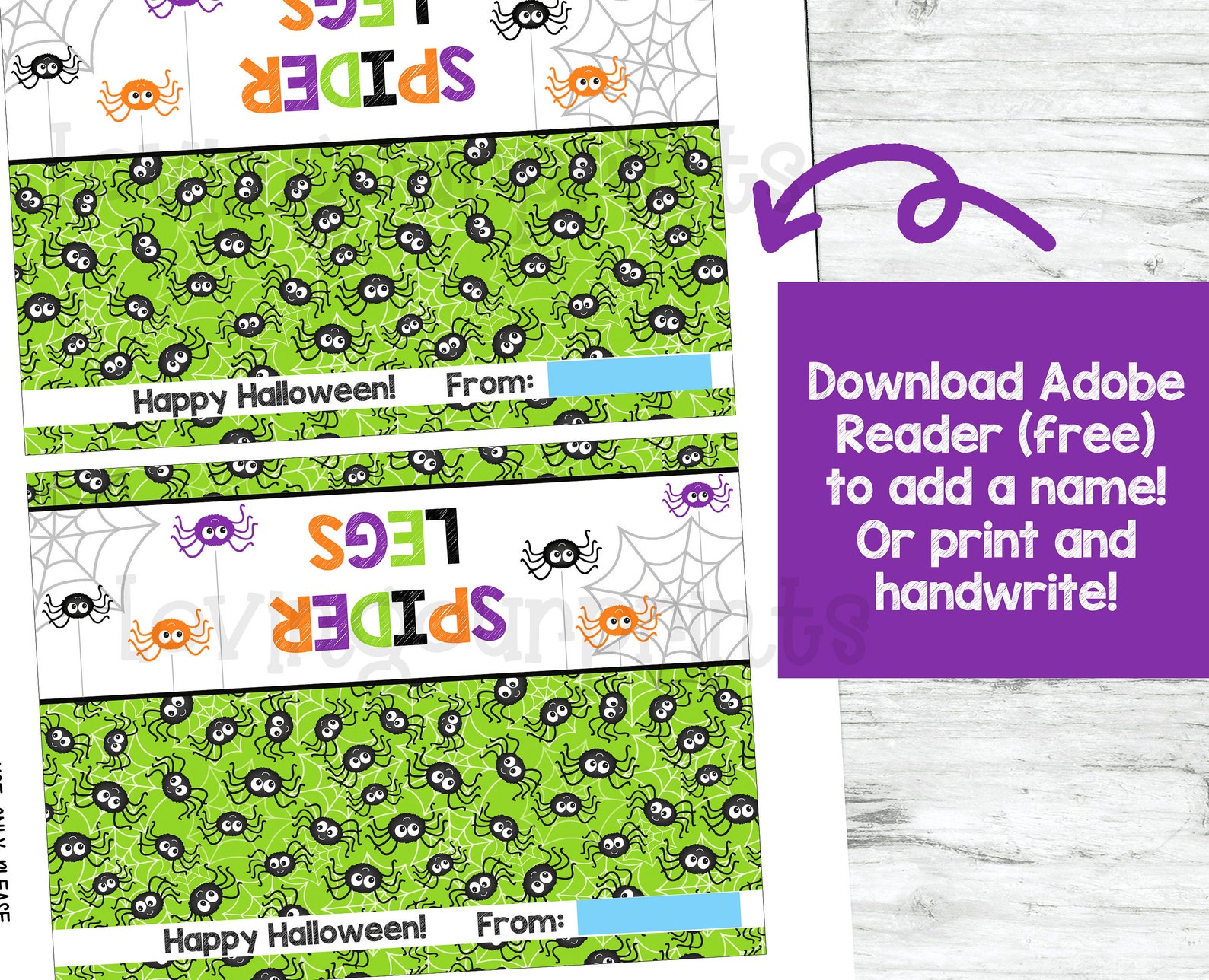 Halloween Treat Tags Editable Halloween Tags for Kids - Etsy