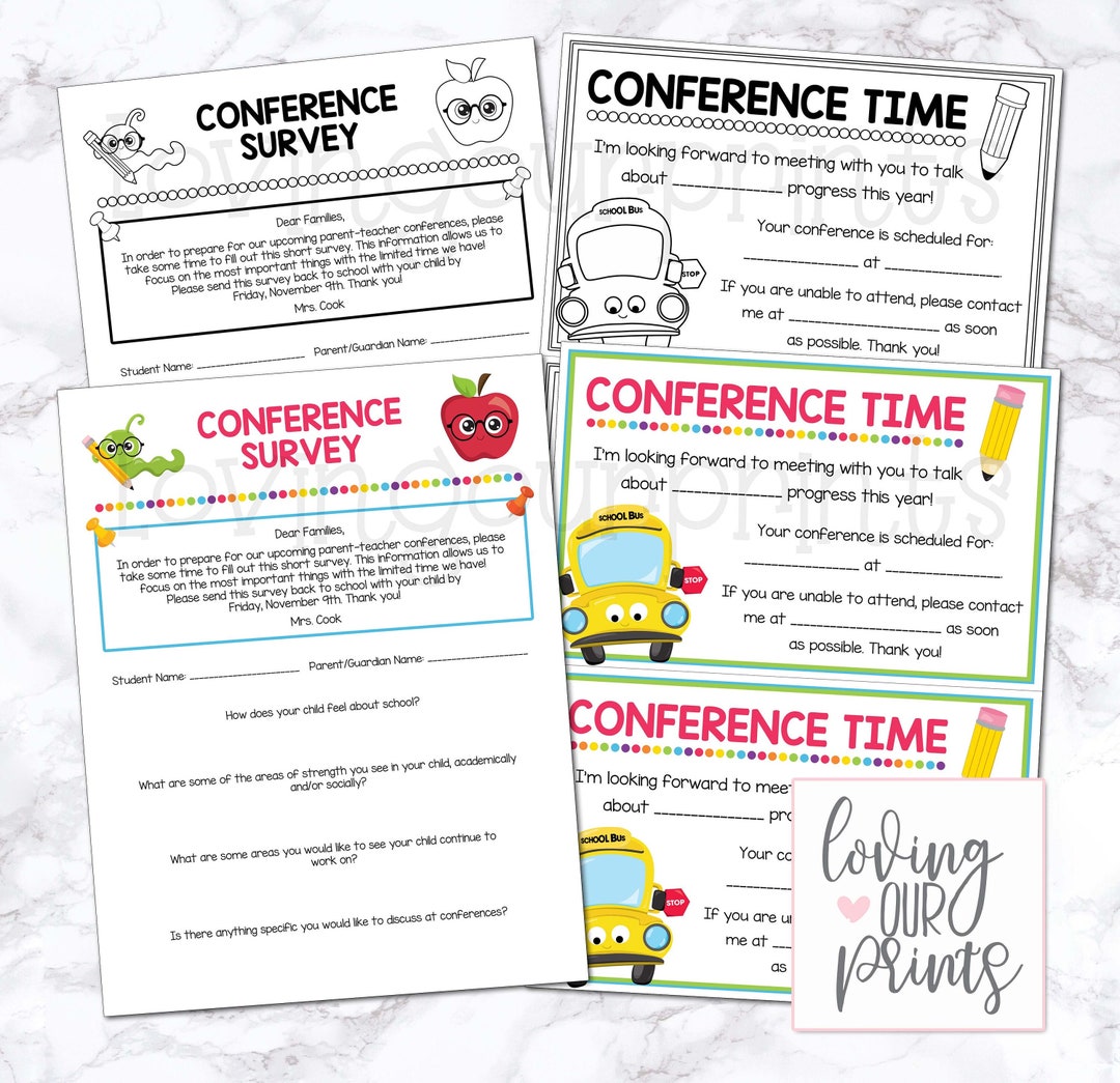 Parent Teacher Conference Forms, Parent Teacher Conference Editable ...