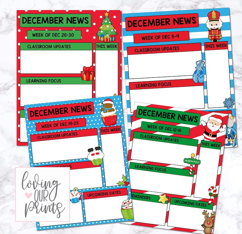 Editable December Newsletter Template December Newsletter - Etsy