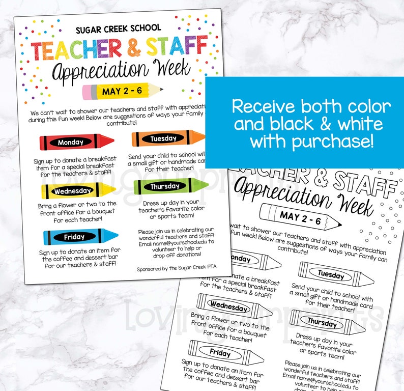 Editable Teacher Appreciation Week Editable Teacher | Etsy