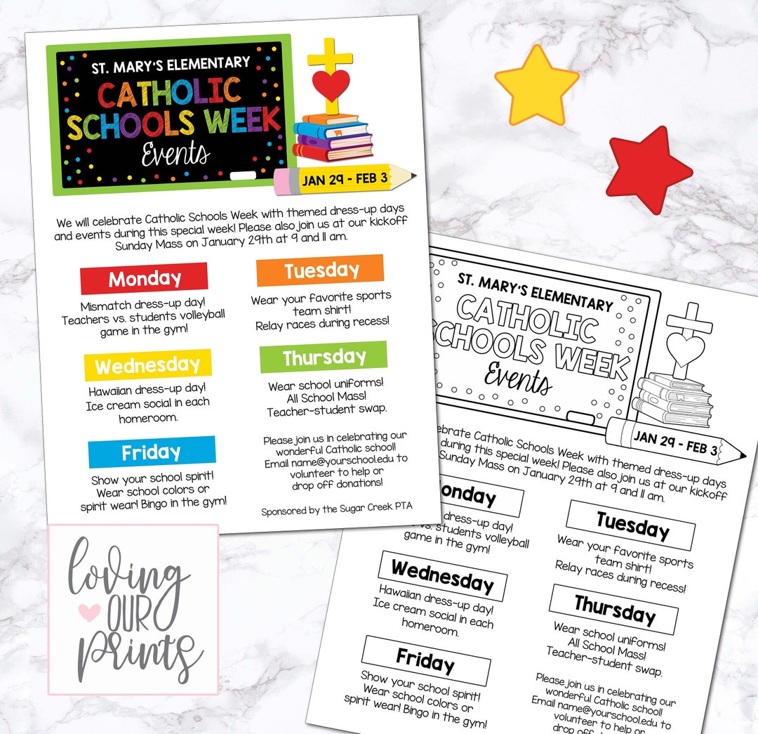 Catholic Schools Week Flyer, Catholic Schools Week, Editable Template ...