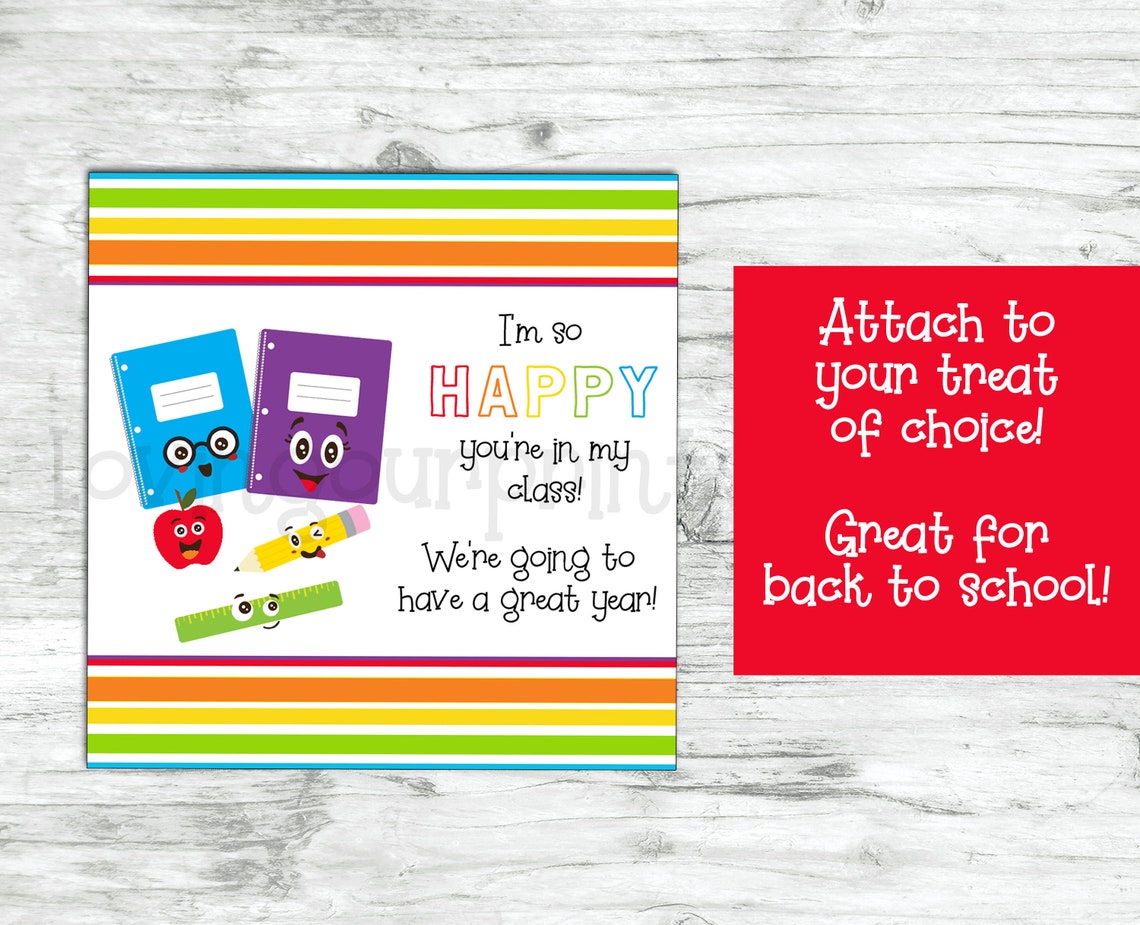 First Day of School Treat Tag Back to School Treat Bag | Etsy