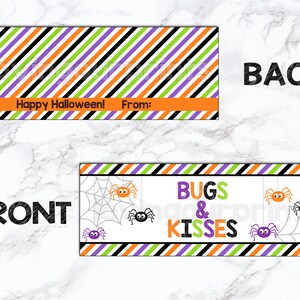 Bugs and Kisses Halloween Tag Editable Halloween Tags for - Etsy