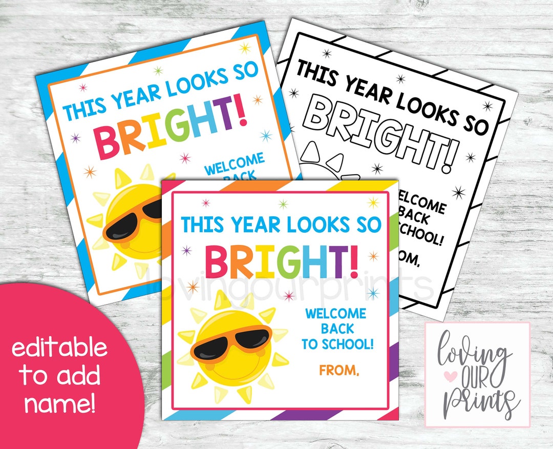 Editable Back to School Treat Tags, Back to School Treats for Students ...