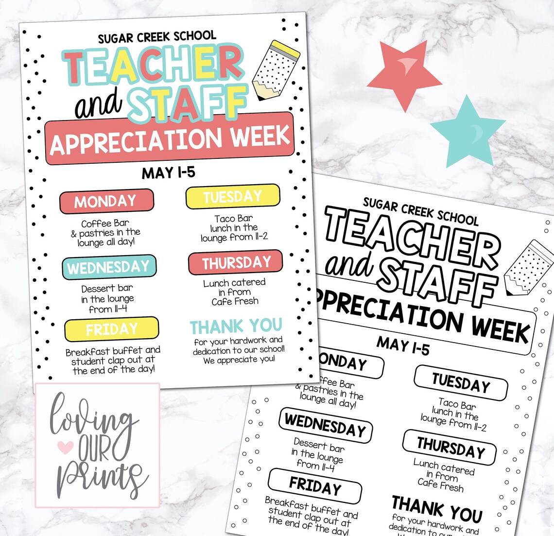 Teacher Appreciation Editable Teacher Appreciation Flyer - Etsy