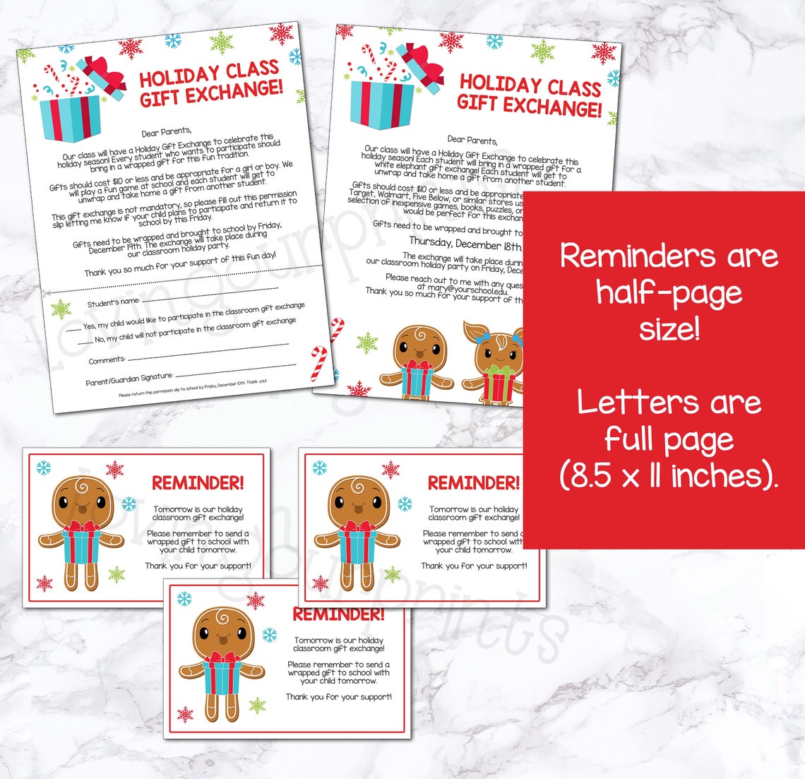 Gift Exchange Letter to Parents, Class Gift Exchange, Classroom Gift ...