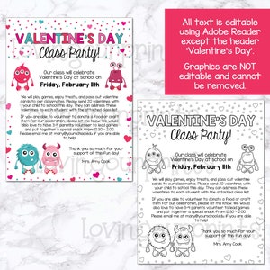 Valentines Day Class Party, Editable Valentines Day Class Party Flyer ...