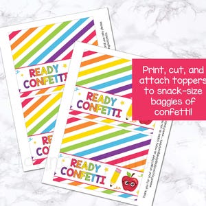 Ready Confetti, Ready Confetti Printable, Ready Confetti Tags Printable ...