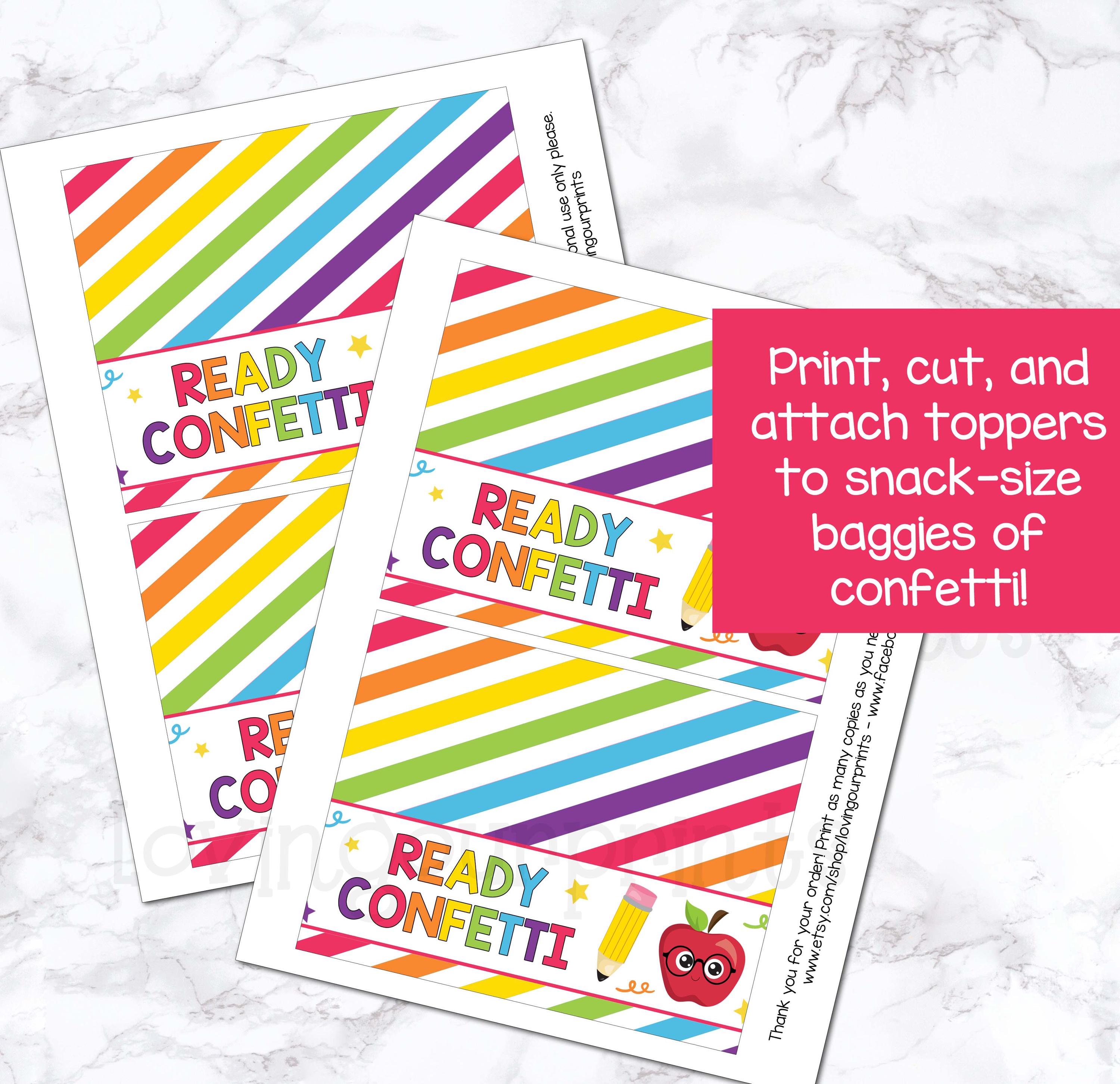 Ready Confetti, Ready Confetti Printable, Ready Confetti Tags Printable ...