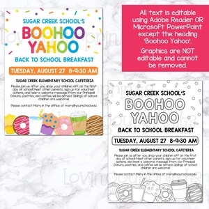 Boo Hoo Yahoo Flyer, Boohoo Breakfast, Editable Boohoo Yahoo Breakfast Flyer, Boo Hoo Yahoo ...