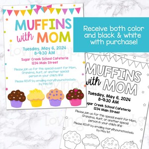 Editable Muffins With Mom Flyer, Muffins With Mom Flyer Editable ...