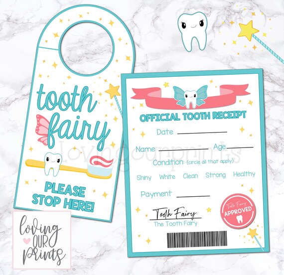 Tooth Fairy Tooth Fairy Receipt Tooth Fairy Door Hanger - Etsy