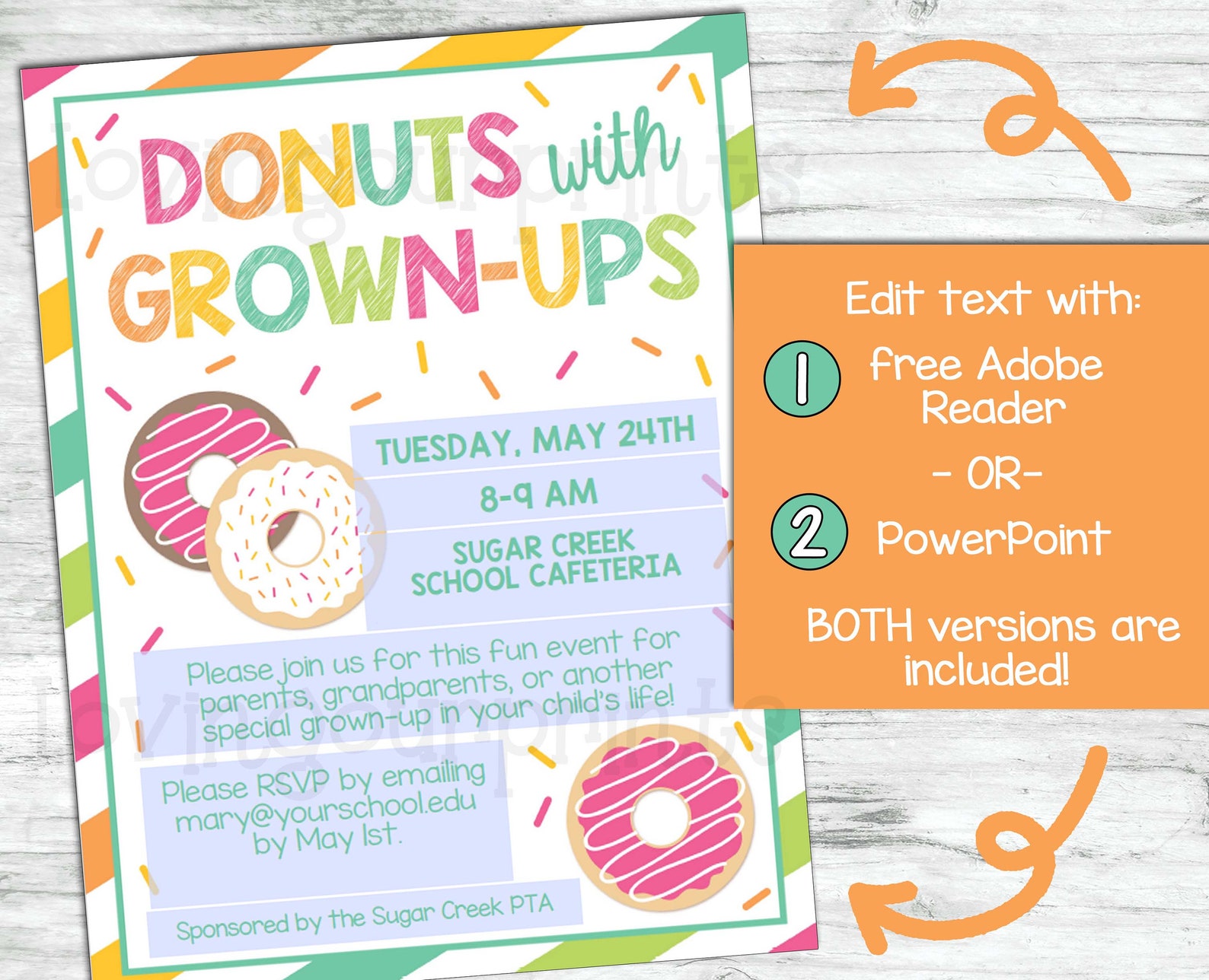 Donuts With Grownups, Donuts With Grownups Invitation, Donuts With ...