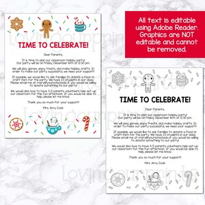 Christmas Class Flyer, Classroom Holiday Party, Editable Christmas ...
