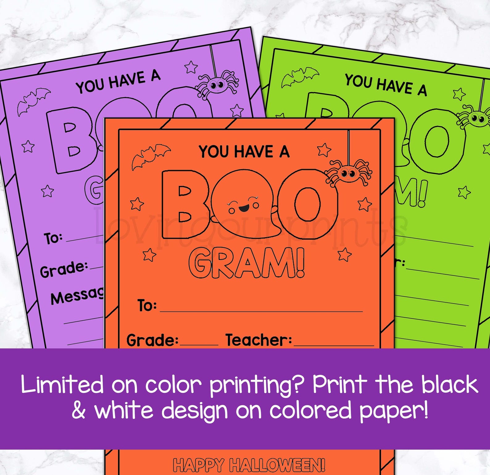 Boo Grams, Boo Grams Template, Editable Boo Grams Flyer, Boo Grams ...