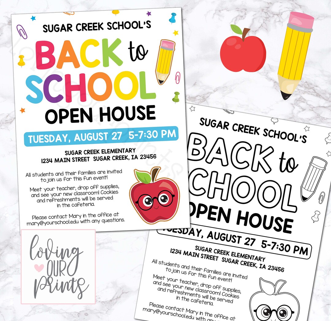 Back to School Open House, Back to School Open House Invite, Back to ...