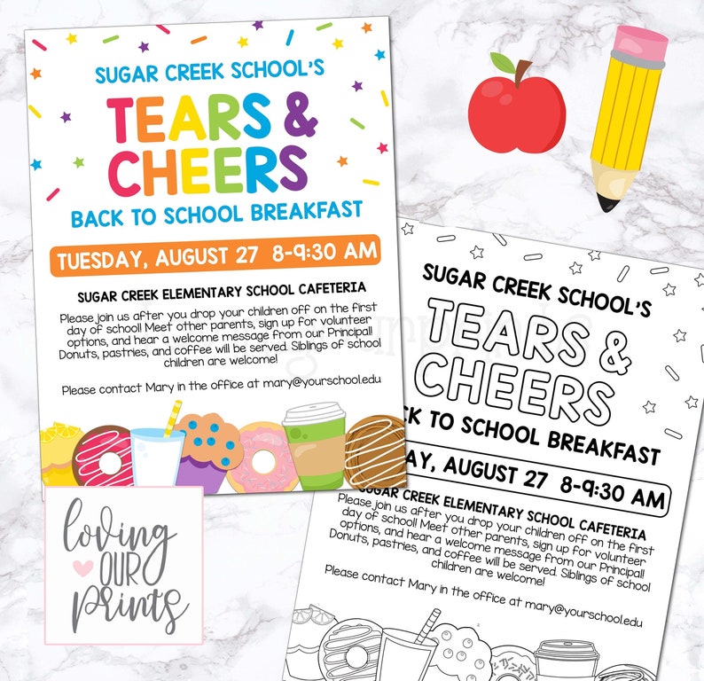 Tears and Cheers, Tears and Cheers Flyer, Editable Tears and Cheers ...
