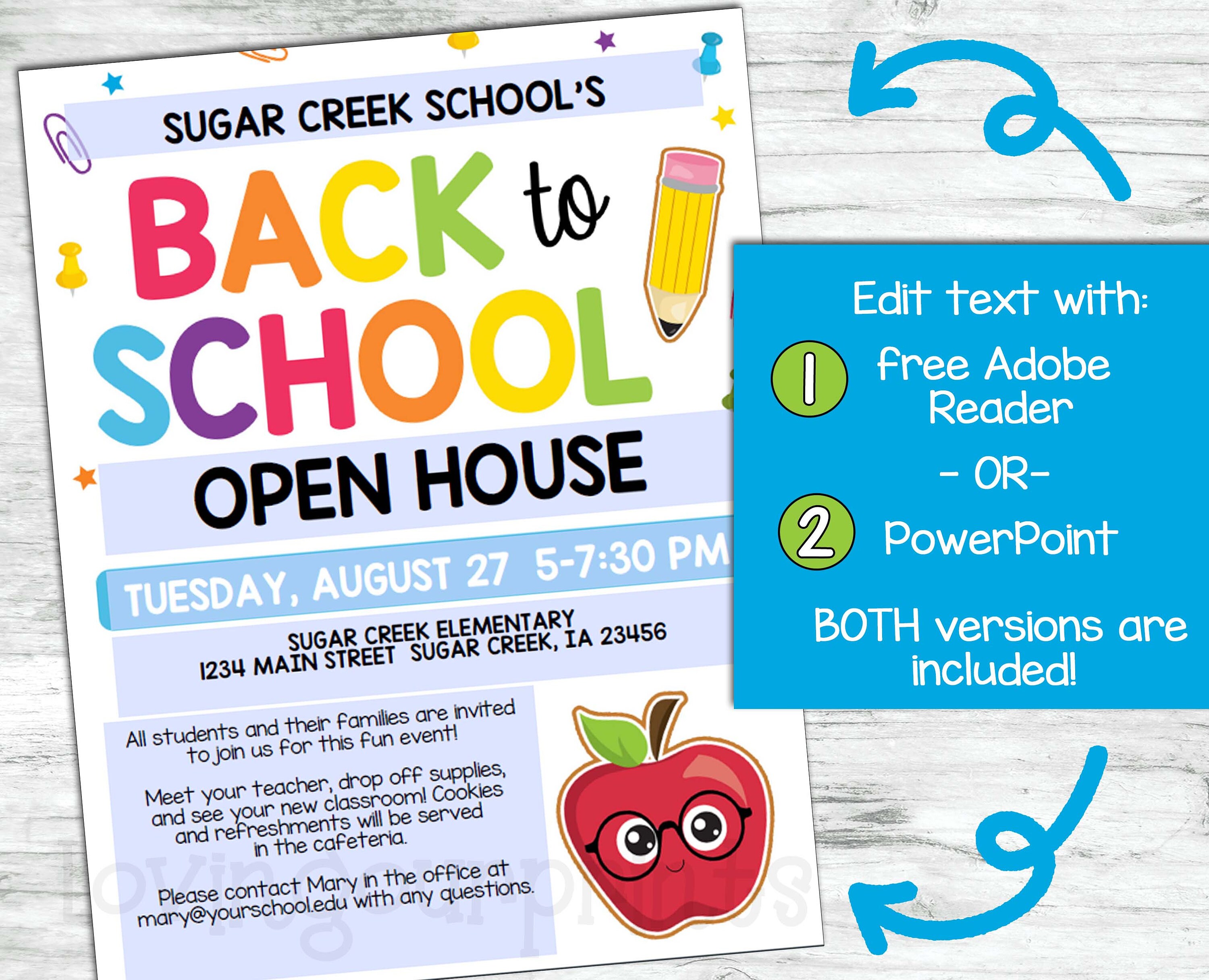 Back to School Open House, Back to School Open House Invite, Back to ...