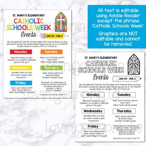 Catholic Schools Week, Catholic Schools Week Flyer, Editable Template ...
