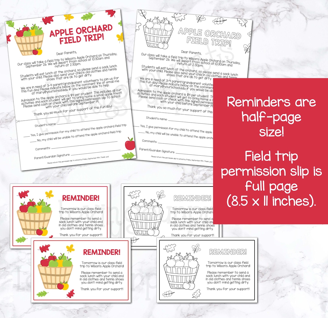 Apple Orchard Field Trip, Editable Apple Orchard Field Trip Form ...