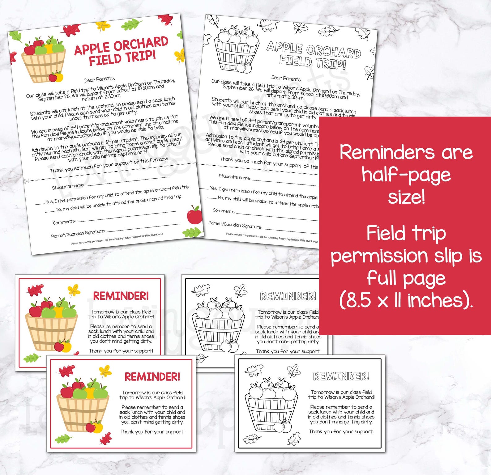 Apple Orchard Field Trip, Editable Apple Orchard Field Trip Form ...