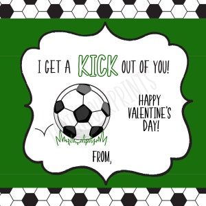 Soccer Valentine Card, Printable Valentine, Classroom Valentine, Soccer ...