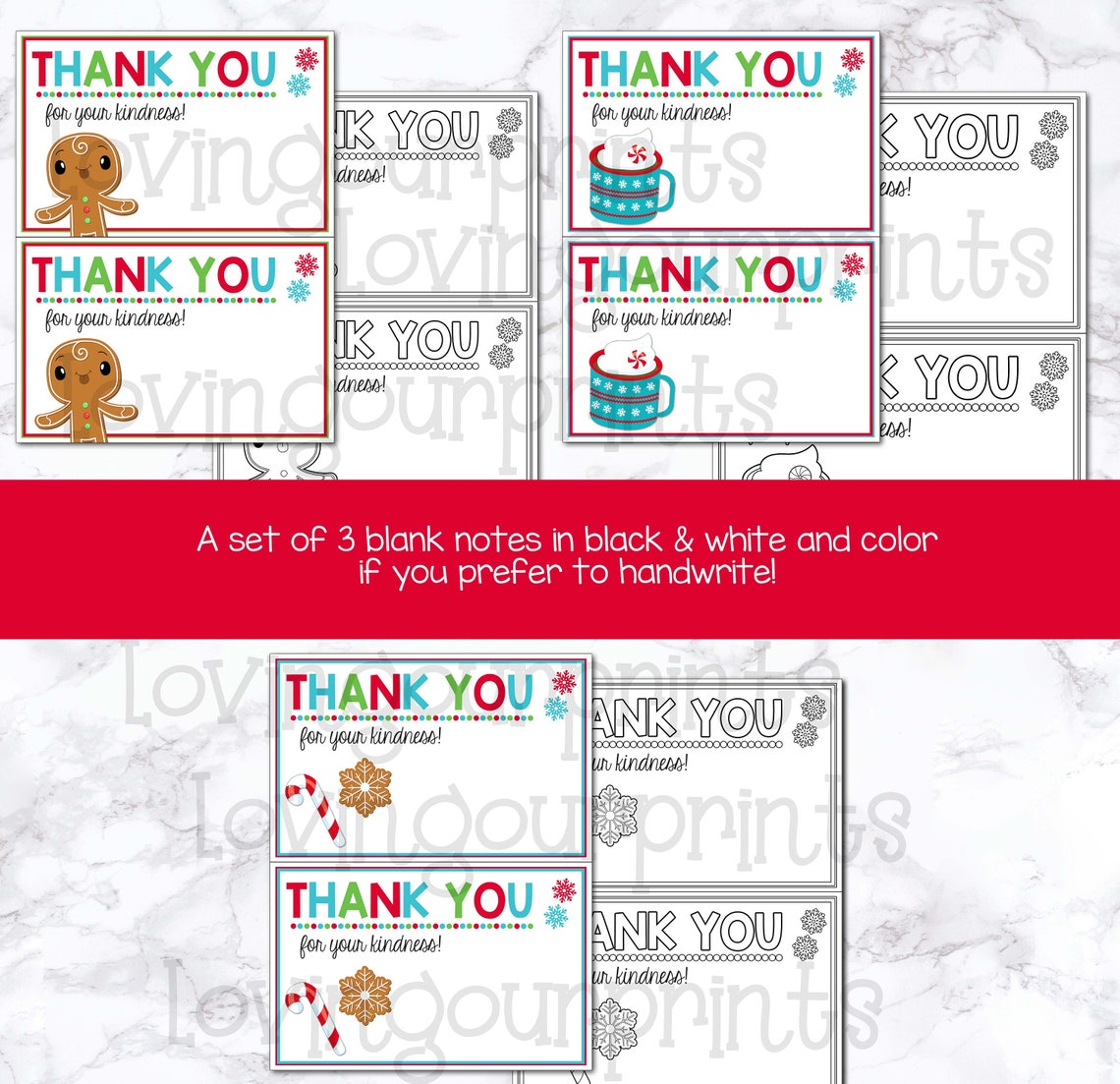 Holiday Thank You Cards Holiday Thank You Notes Christmas - Etsy