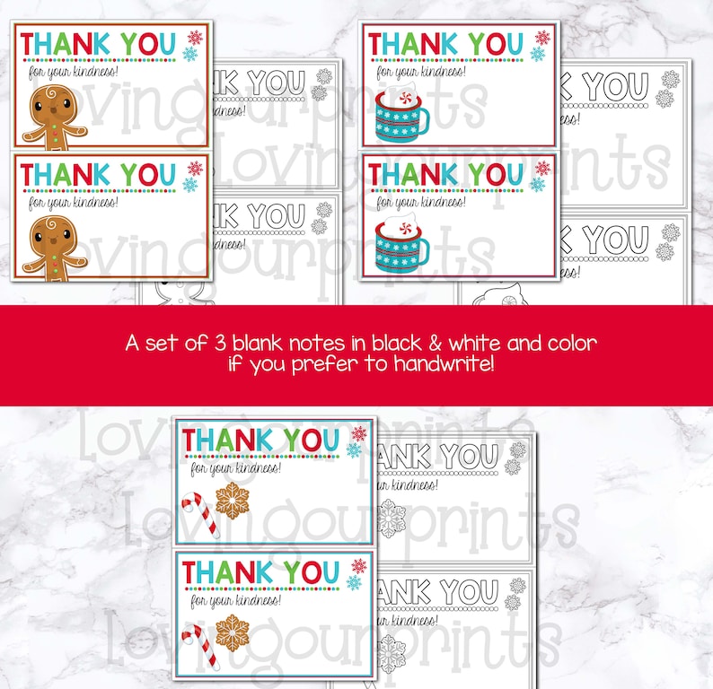 Holiday Thank You Cards Holiday Thank You Notes Christmas - Etsy