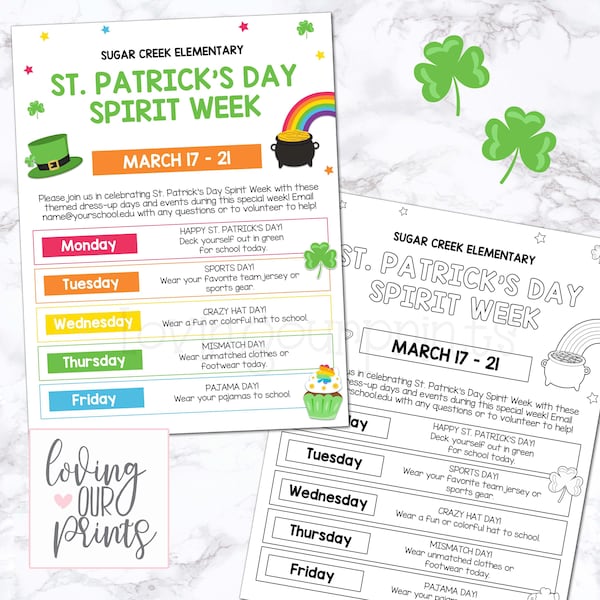 St Patricks Day Spirit Week - Etsy
