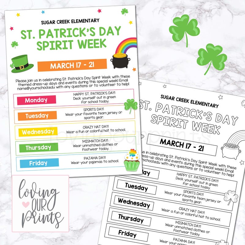 St Patricks Day Spirit Week - Etsy